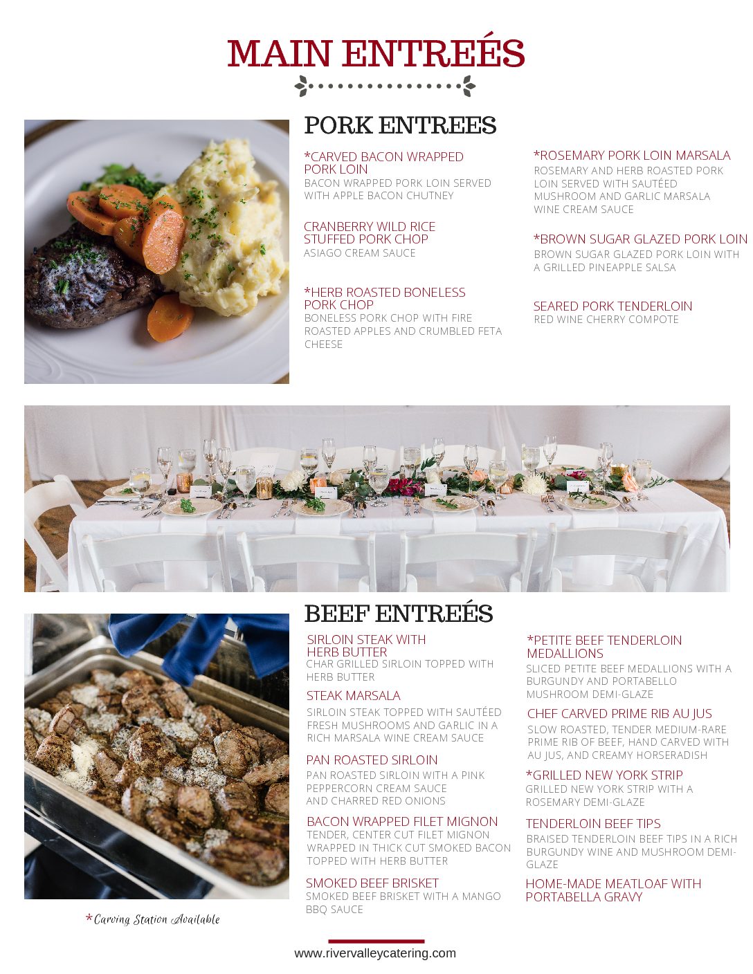 Menus – River Valley Catering, Serving River Falls, Hudson and Twin Cities