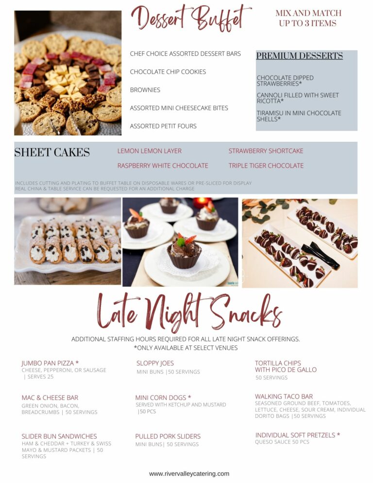 Menus - River Valley Catering, Serving River Falls, Hudson and Twin Cities