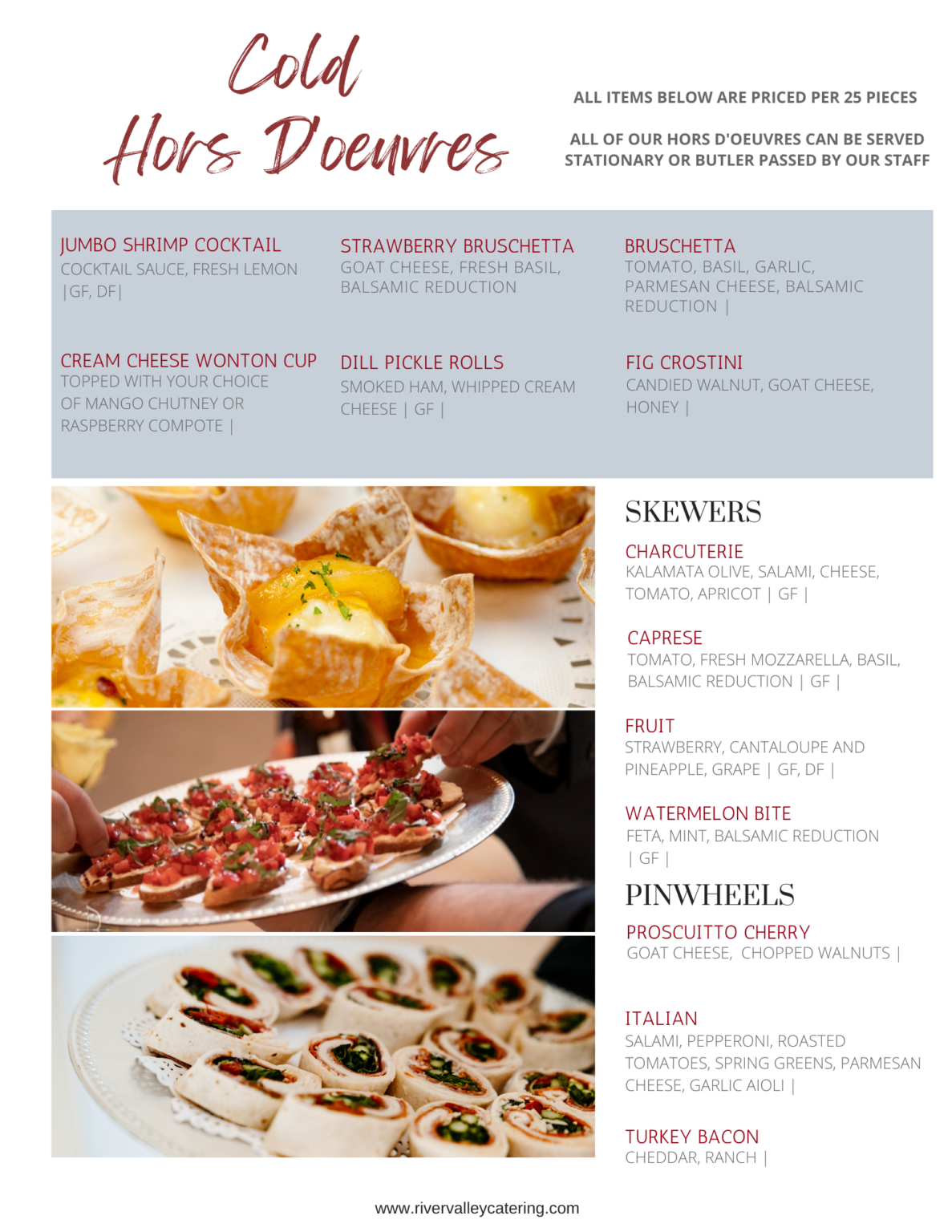 Menu - River Valley Catering, Serving River Falls, Hudson and Twin Cities