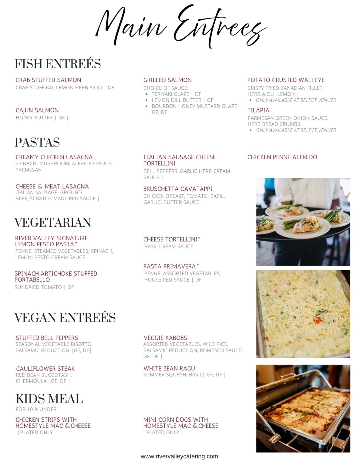 Menu - River Valley Catering, Serving River Falls, Hudson and Twin Cities